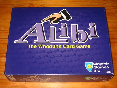 ALIBI: The Whodunit Card Game By Mayfair Games NEVER PLAYED/100 ...