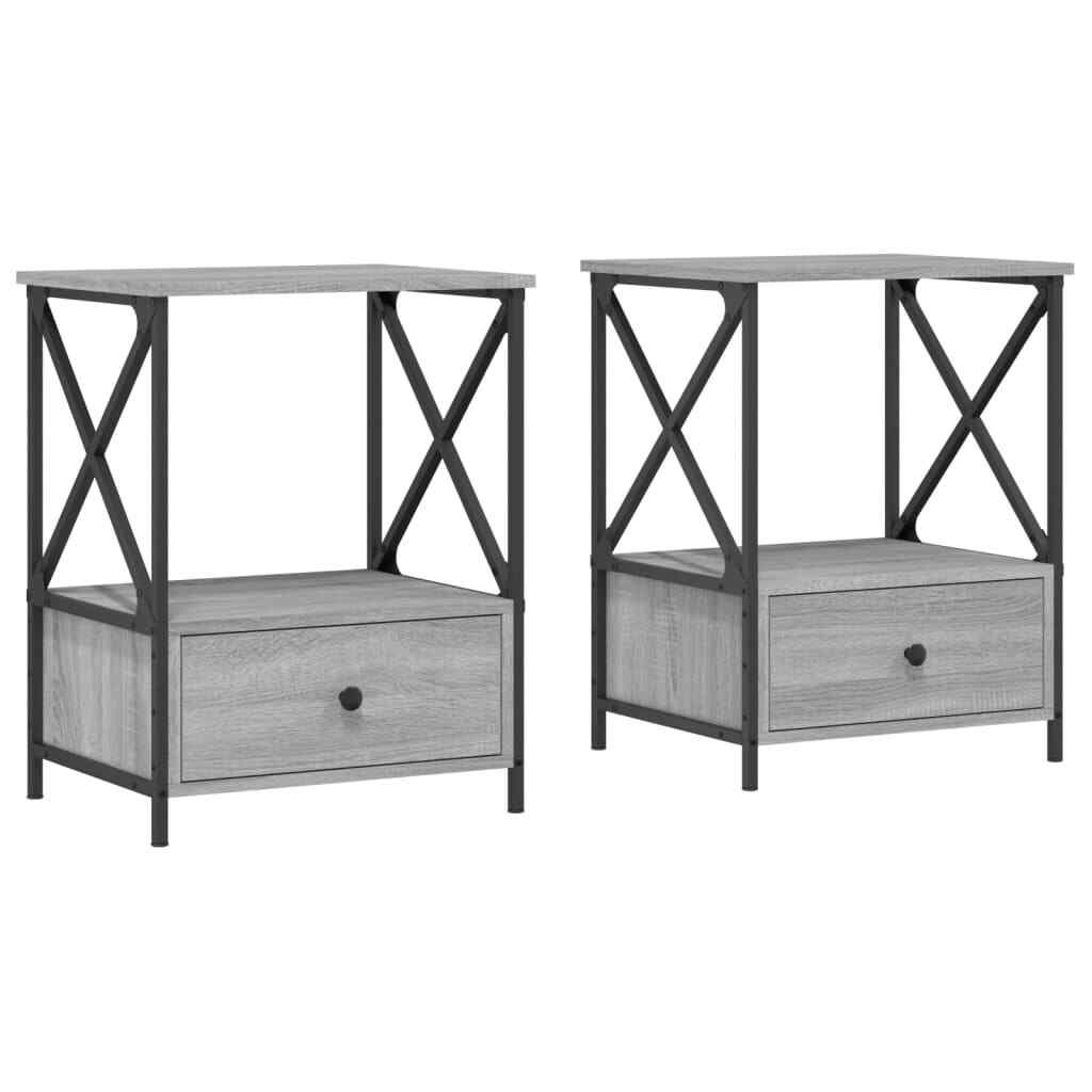 Bedside Tables 2 pcs Grey Sonoma 50x41x65 cm Engineered Wood vidaXL | eBay