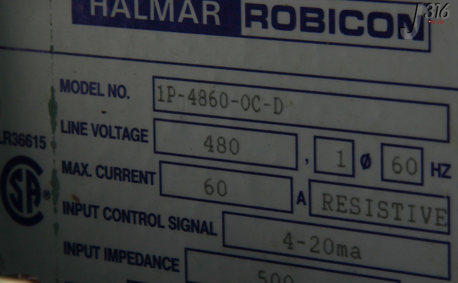 5479 HALMAR ROBICON RESISTANCE HEATING POWER CONTROLLER UNIT 1P-4860-OC ...