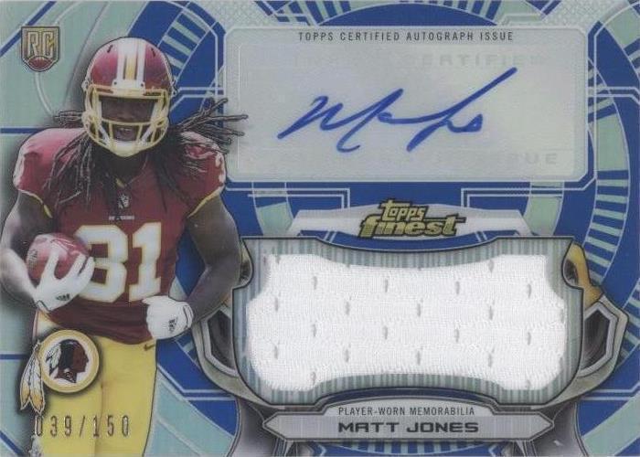 2015 Topps Finest - Autographed Jumbo Relic Refractor Matt Jones #AJRR ...