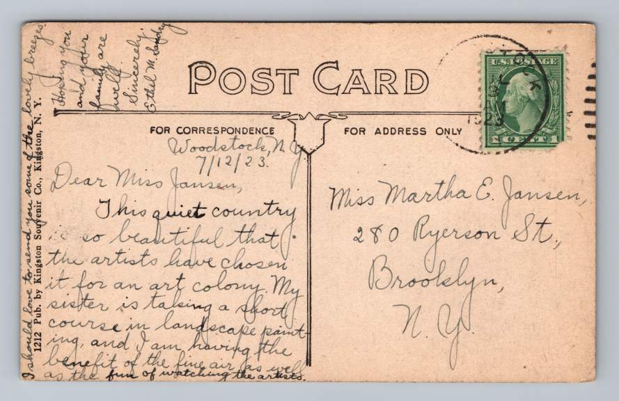 Risley's Falls WOODSTOCK New York Antique Collotype Postcard Kingston ...