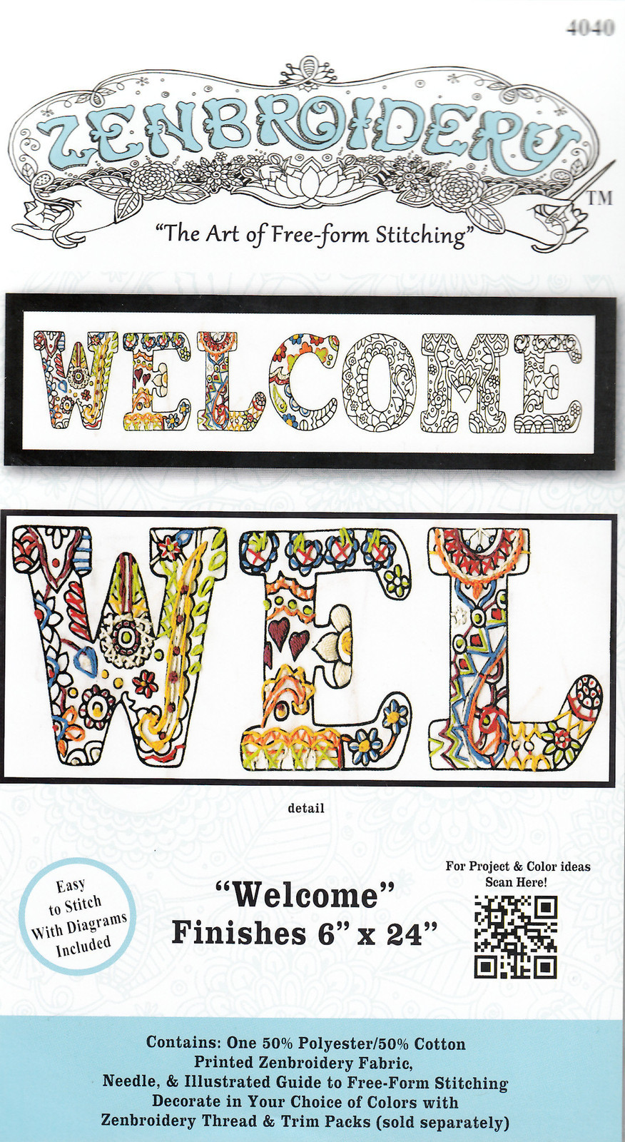 Embroidery Kit ~ Design Works Zenbroider y "Welcome" #DW4040 | eBay