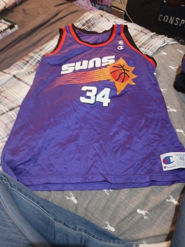 Charles Barkley #34 Phoenix Suns NBA Sunburst Vintage Champion Jersey L ...