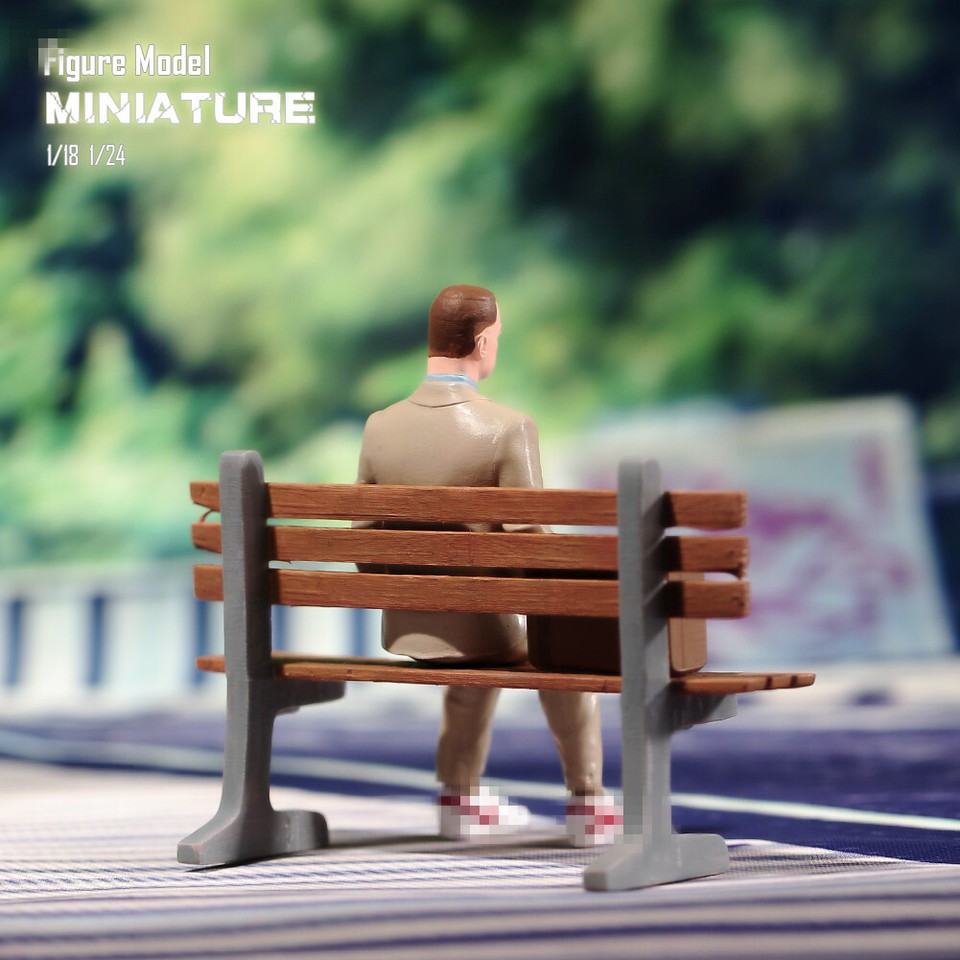 1/24 Tom Hanks Gump Bench Scene Miniatures Figures Doll For Cars ...