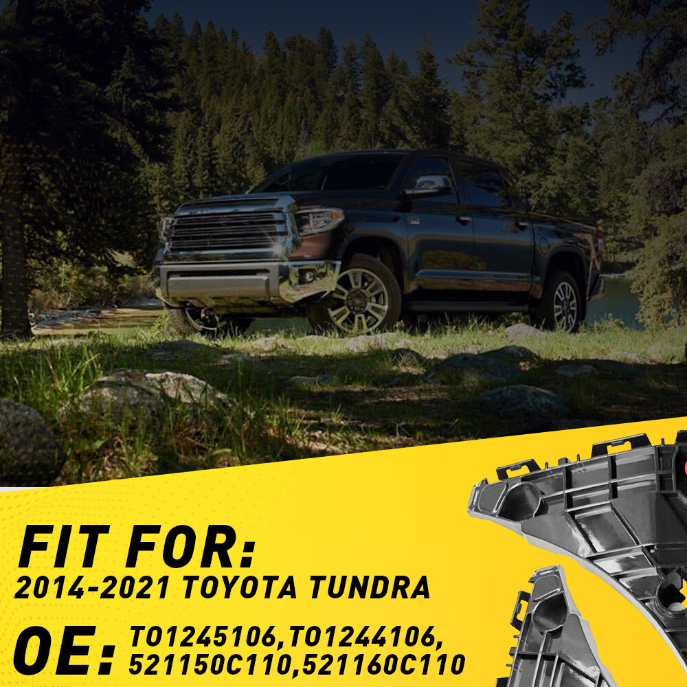 Pair Front Bumper Bracket Black For 2014-2021 Toyota Tundra 52116-0C110 ...