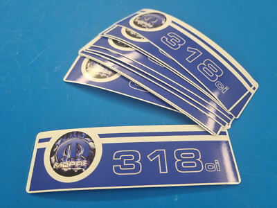 Chrysler Valiant Mopar man cave 318ci decal 7 year vinyl sold as a set ...