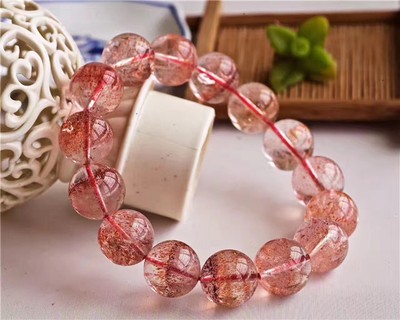 Natural Red Super Seven Lepidocrocite Quartz Beads Rare Bracelet 10-9 ...
