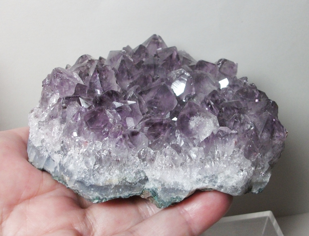 AMETHYST Geode w/Goethite inclusions, natural druzy crystal cluster ...