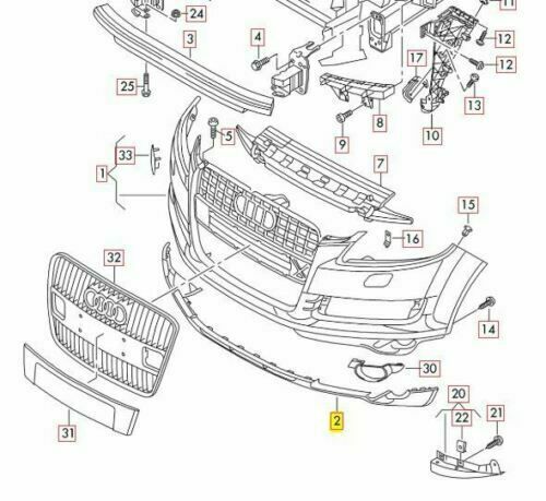 NEW GENUINE AUDI Q7 FRONT BUMPER LOWER CENTER SPOILER 4L0807061B41 | eBay