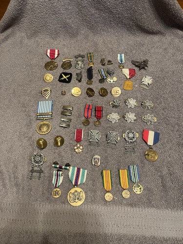 Lot Of 48 Vintage WW2 To Vietnam Era Medals Pins Badges Etc NRA | eBay