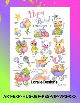Loralie Designs Machine Embroidery Designs Happy Baby USB/FLASH DRIVE ...