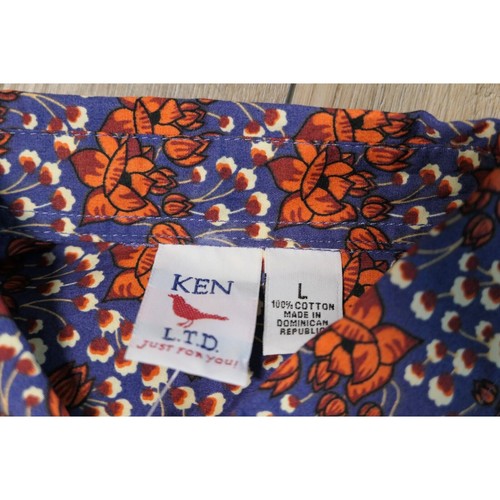 NWT Kennington Ken Ltd Men's Large Short Sleeve Cotton Floral Shirt | eBay