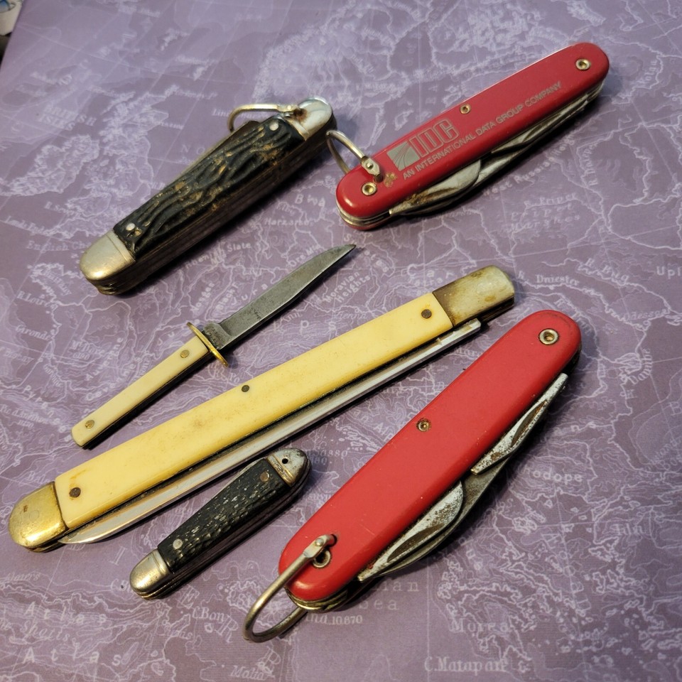 Lot Of 6 Colonial Knives Made In USA 1 Mini Fixed Blade Forest Master ...