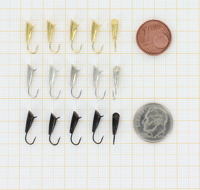 Tungsten Ice Fishing Jigs - Marmooska Winter Jig Heads (Hook #14 ...