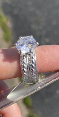BRIA KATE Clear CZs cubic Zirconia Silver plated NEW RING Size 6 | eBay