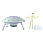 Toys Alien Glow-in-The-Dark UFO Space Ship and Bendable Action Figure ...