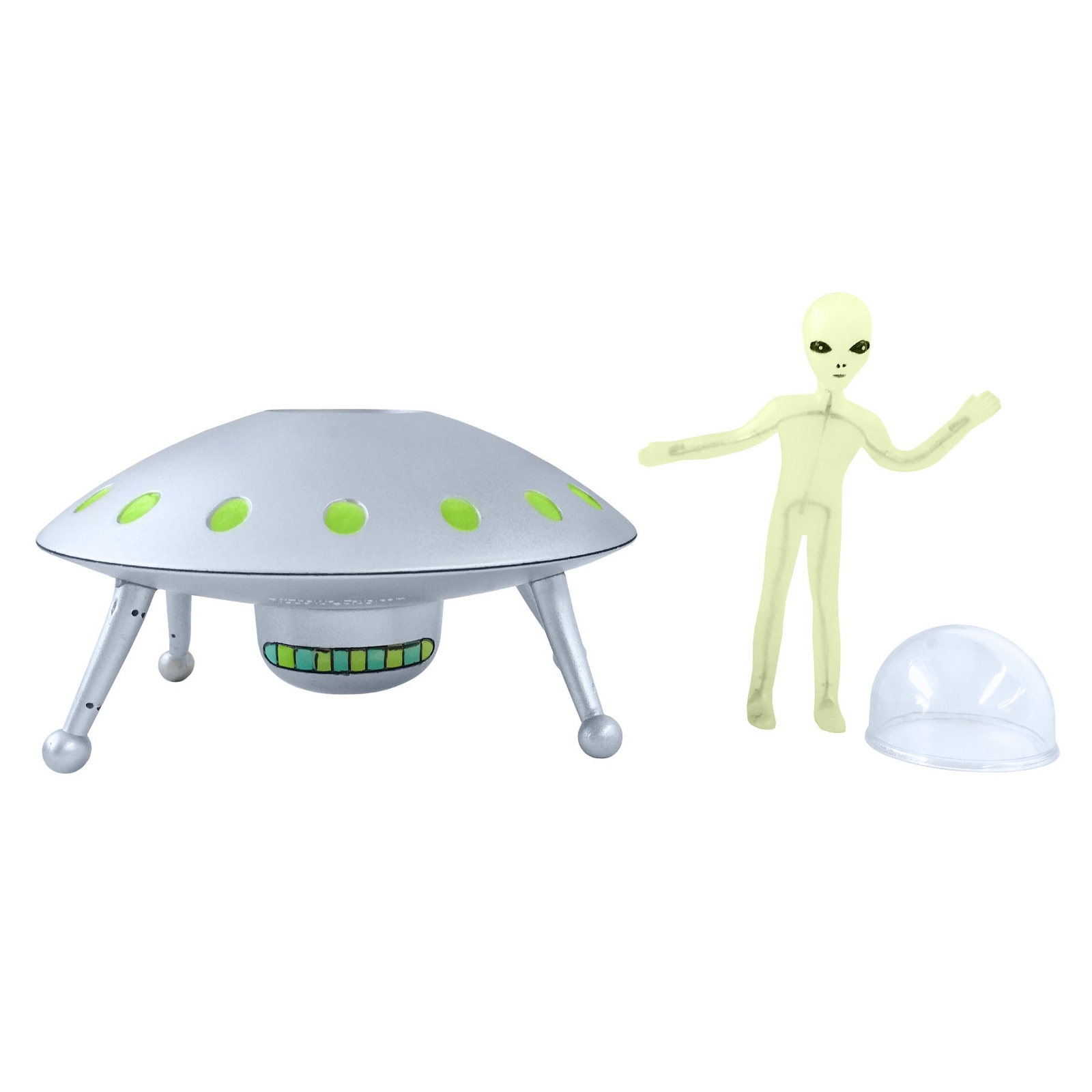 Toys Alien Glow-in-The-Dark UFO Space Ship and Bendable Action Figure ...