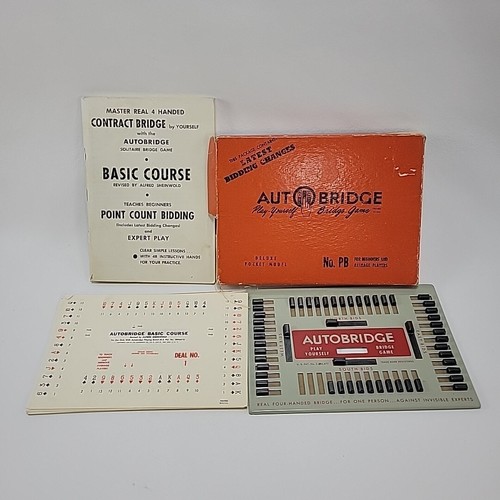 Vintage 1959 Auto Bridge Play yourself Bridge Game - Deluxe Pocket ...
