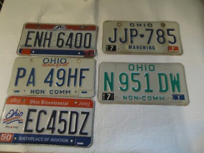 LOT OF 5 different years OHIO EXPIRED LICENSE PLATES | eBay