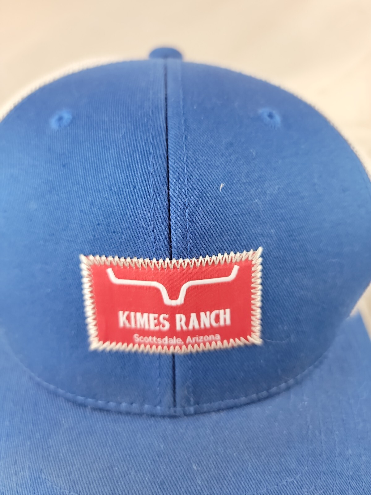 Kimes Ranch Hat Cap Snap Mesh Back Blue White Trucker… - Gem