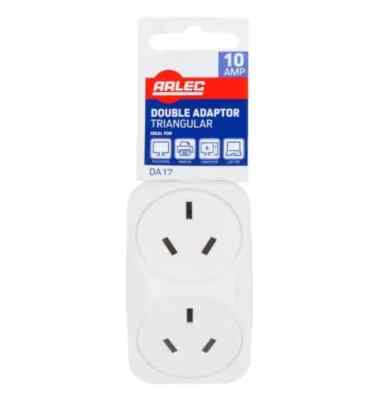 2400w Double Adaptor Triangular 2 Socket White Outlet Power Board ...