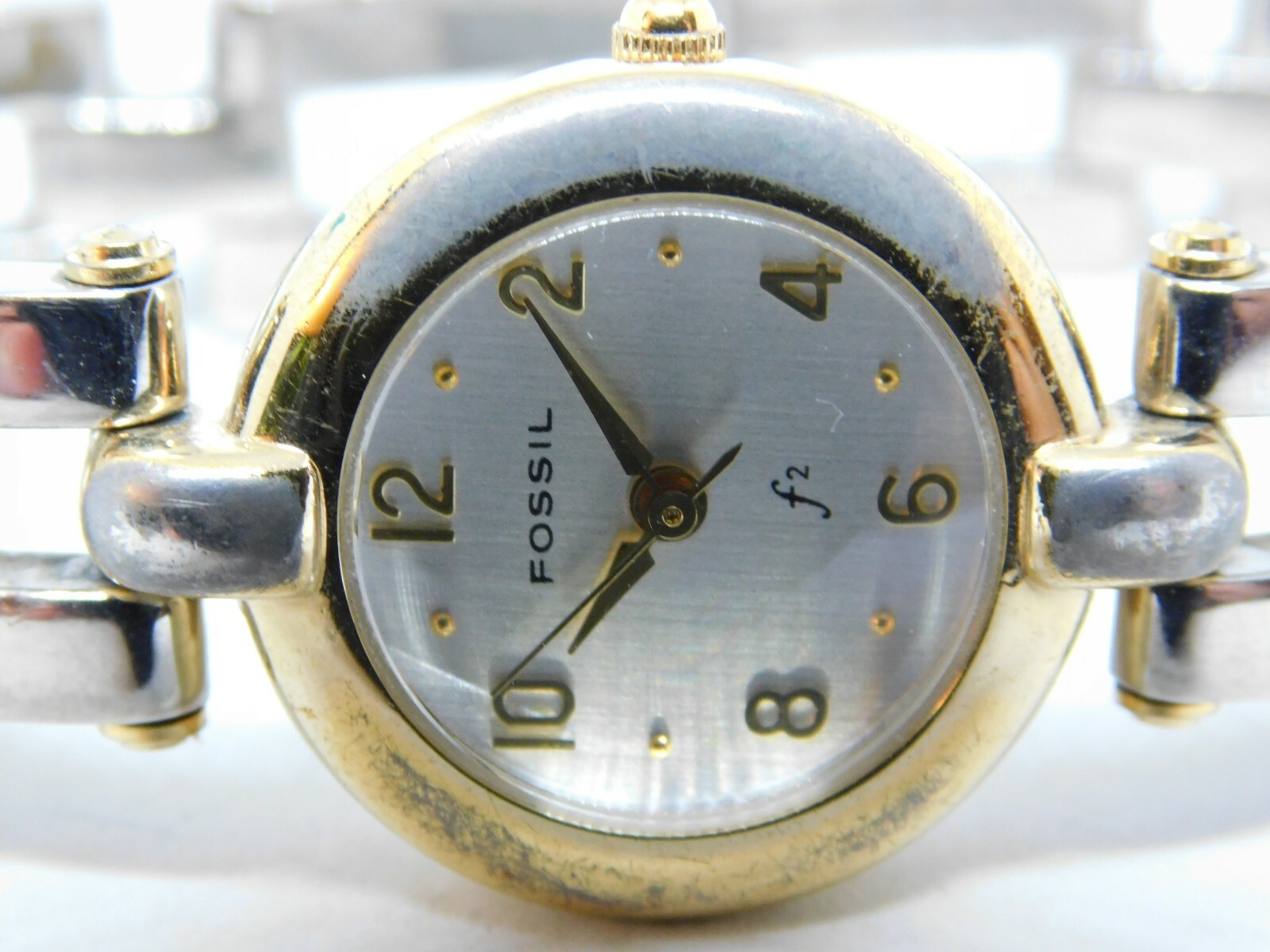 Fossil F2 ES-8876 Two-Tone Quartz Analog Women's Watch Sz. 6" New ...