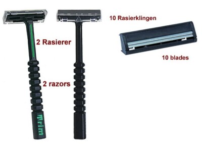 2 Trim Rasierer 10 DUAL ERBE SOLINGEN Rasierklingen für Gillette G2 GII ...