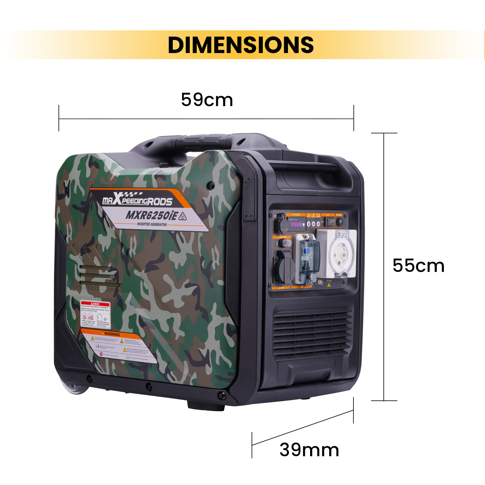 Portable Inverter Generator 5.5KW 5KW Rated Lightweight Petrol Power ...