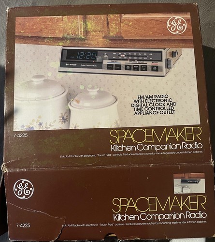 Vtg GE Spacemaker Kitchen AM/FM Radio Under Cabinet Digital 7-4225 New ...
