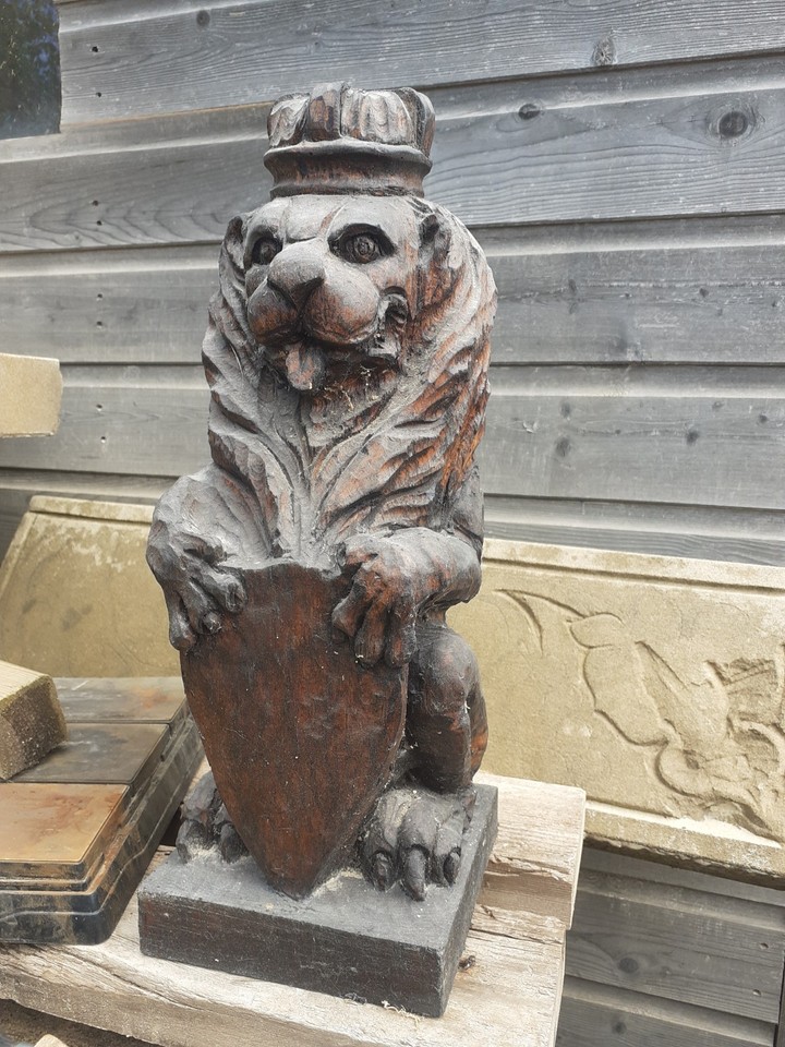 Old Oak Lion,vintage Oak Lion Staircase finial ,oak Carving Old ...