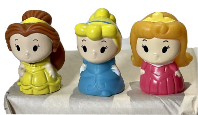 Lot of 3 Disney Princess Dig Vinyl Toys Figures Cinderella Belle and ...