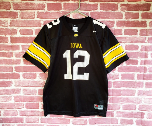 🔥 Iowa Hawkeyes #12 Nike Football Jersey Boys Large L Black | eBay