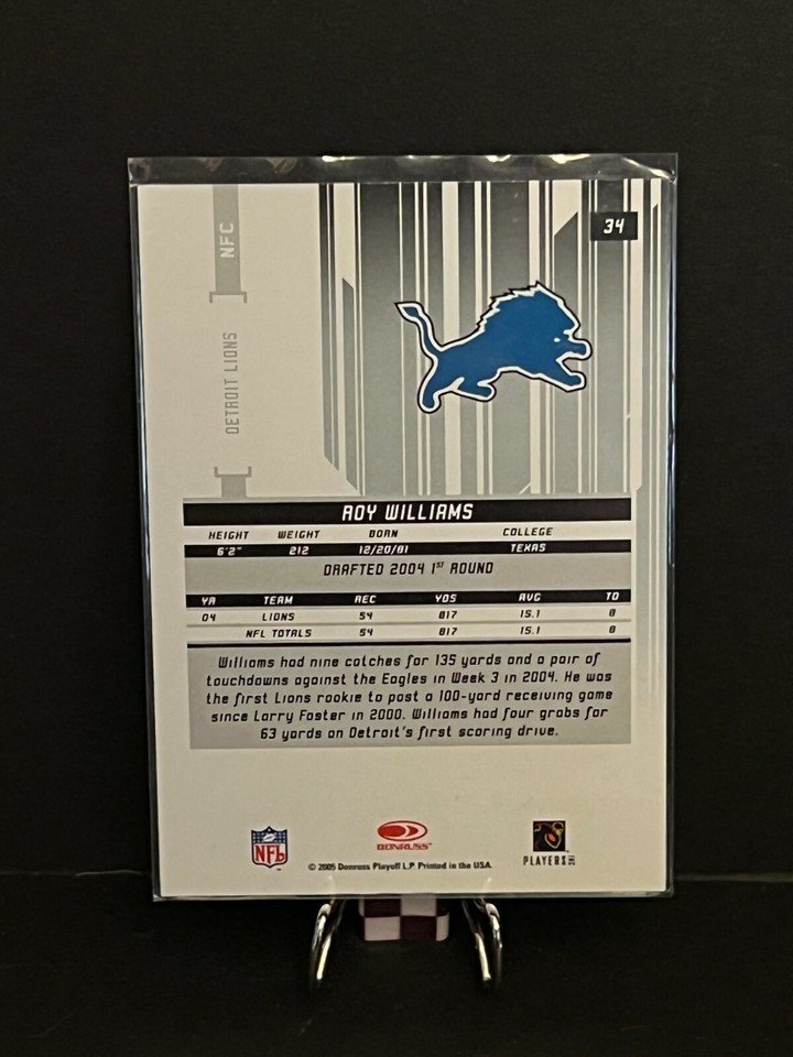 2005 Donruss Playoff Football Roy Williams Card #34 #263/299 | eBay