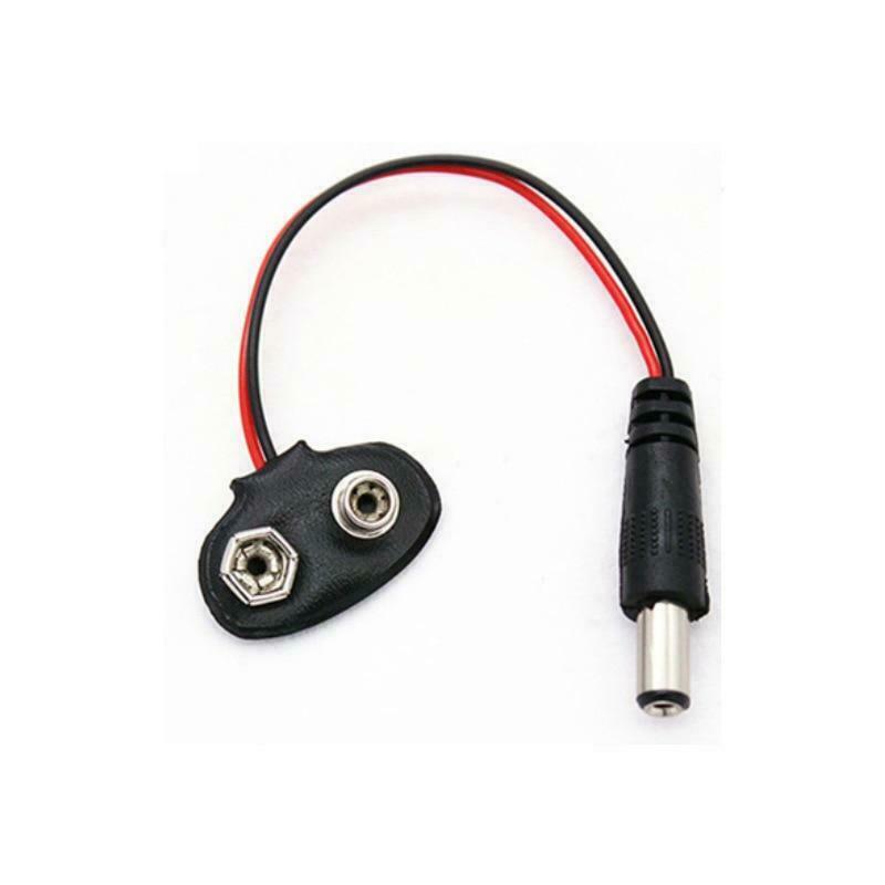 5pcs 9V Battery Connector With 2.1mm x 5.5mm DC Plug 2.1x5.5 6F22 1604A ...