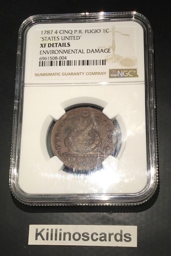 1787 Fugio 4 CINQ STATES UNITED XF Details | eBay