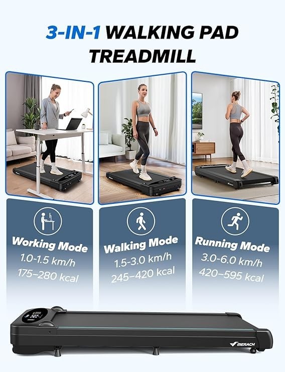 MERACH Electric Quiet Under Desk Treadmill for Home Gym Fitness Remote ...