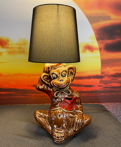 Vintage C. Miller Monkey Bellhop Lamp Coin Bank Working | eBay