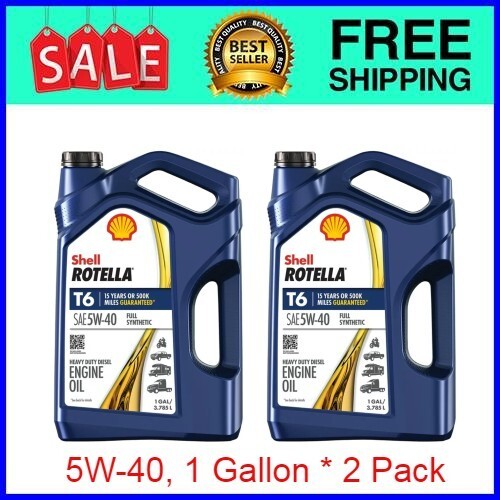 Shell Rotella T6 Full Synthetic 5W-40 Diesel Engine Oil, 1 Gallon 2 ...