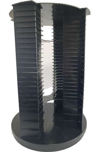 Fellowes 100 CD Carousel Rotating Spinning Plastic Storage Tower Rack ...