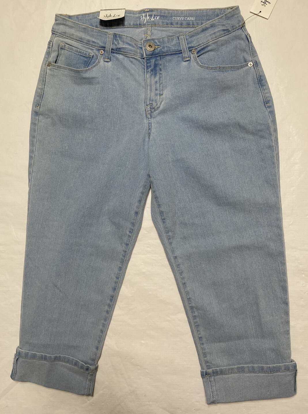 Style & Co Curvy Fit Mid Rise Capri Jeans Women’s Size 8P Petite Light ...