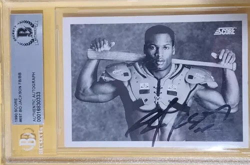 BO JACKSON SCORE AUTO BASEBALL FOOTBALL BGS 1990 #697 RARE AUTOGRAPH | eBay