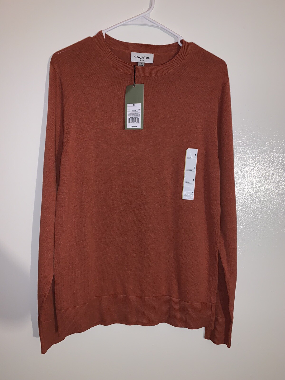 Brand New Goodfellow & Co Chili Heather Orange Men's Small Long Sleeve ...
