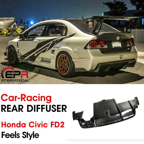 For Honda Civic FD2 Feels Carbon Fiber Rear Diffuser Under Bumper ...