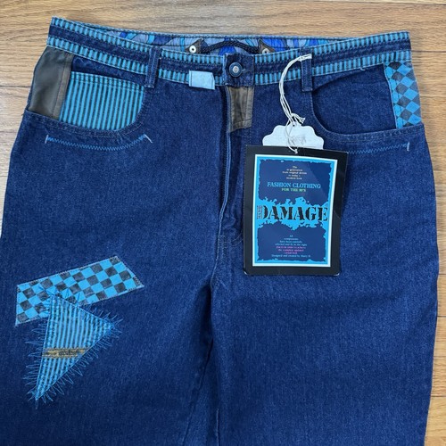 NWT Vintage 90s Major Damage Jeans Denim Patchwork Baggy Mens Size ...