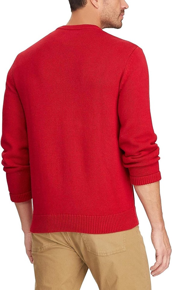 Chaps Men's Classic Fit Cotton Crewneck Sweater 2XL Park Avenue RED NWT ...