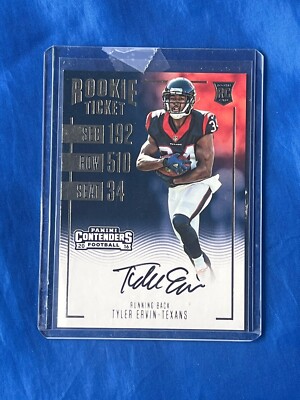 2016 Contenders TYLER ERVIN Rookie Ticket Autograph RC Houston Texans ...