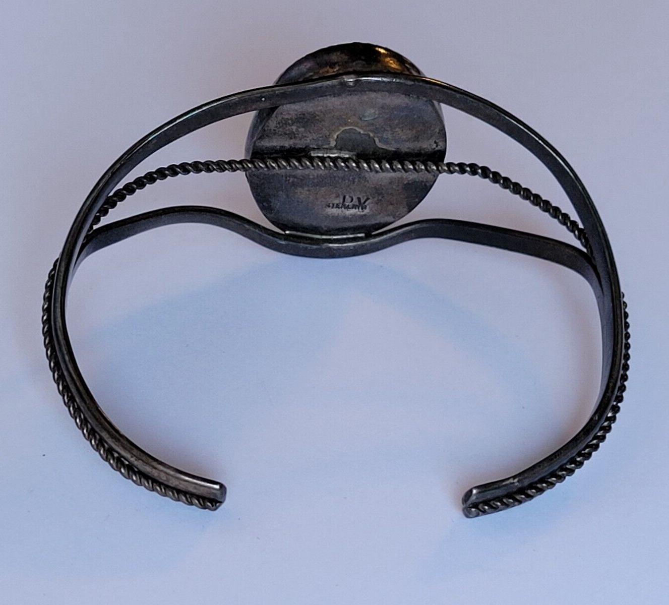 Apache Darrell Victor Sterling Silver Malachite Native American Cuff ...