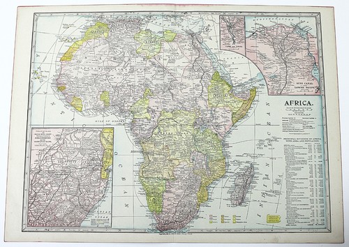 1899 Map of Africa and Egypt Full Color Lithography 16.5 x 22.25 | eBay