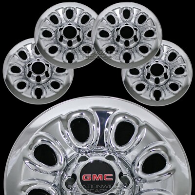 Set of 4 GMC 1500 6 Lug 17" Chrome Wheel Skins Rim Simulators Hub Caps ...