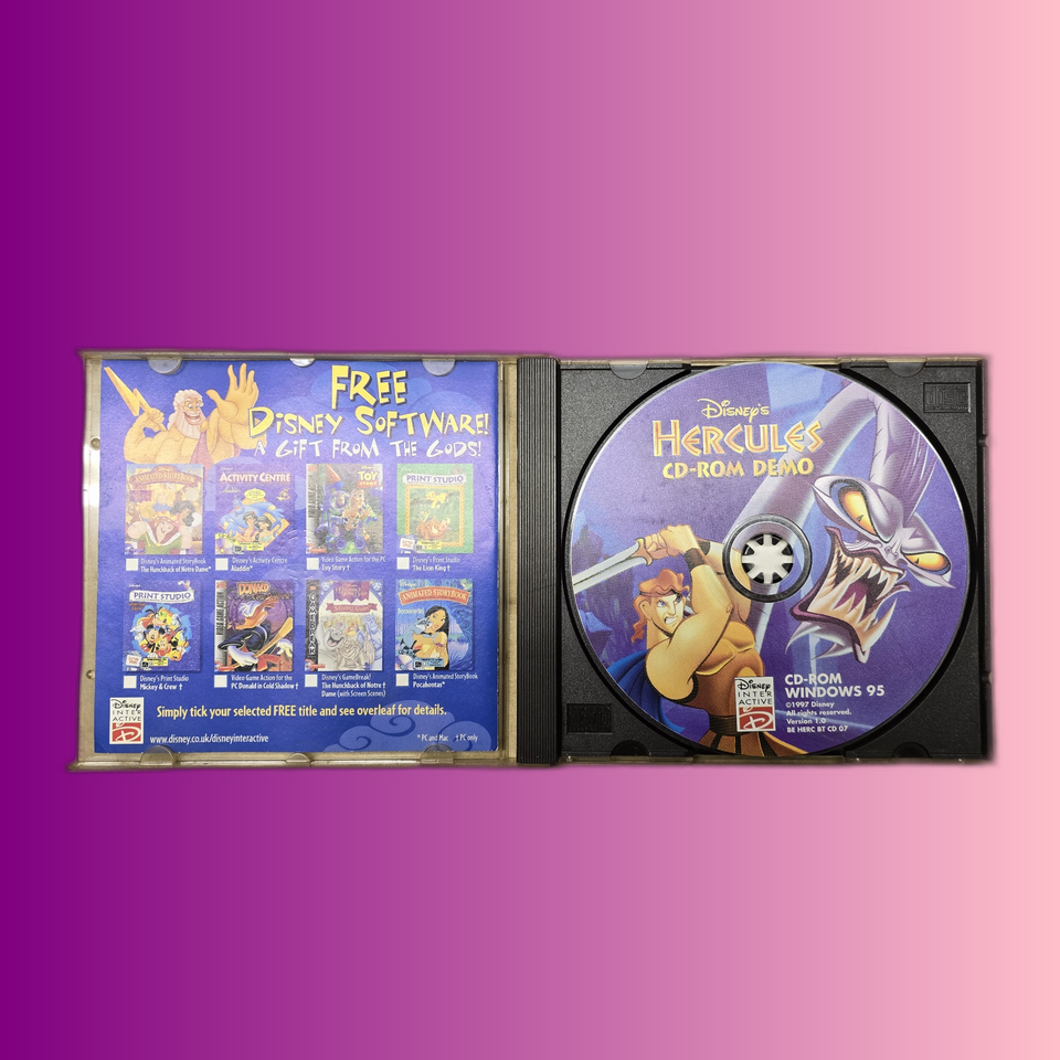 Rare Demo - Disney's Hercules Action Game PC 1997 CD-ROM Demo Windows ...